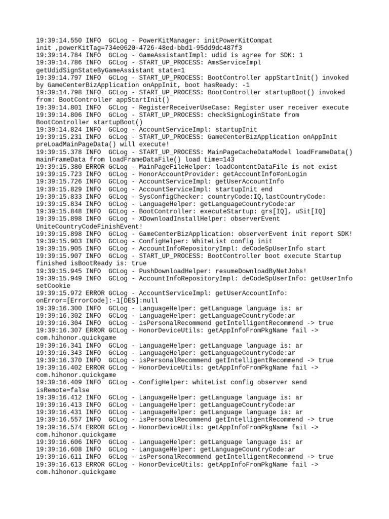 GameCenter Startup Log Analysis | PDF | Internet | Web Development