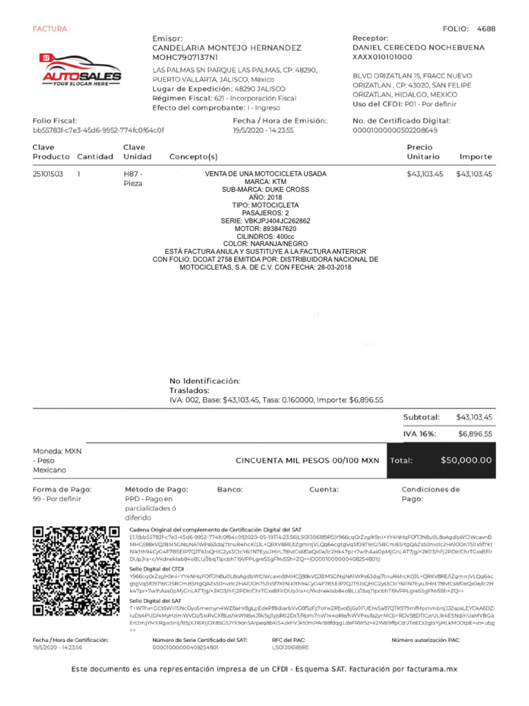 Refactura Moto KTM | PDF