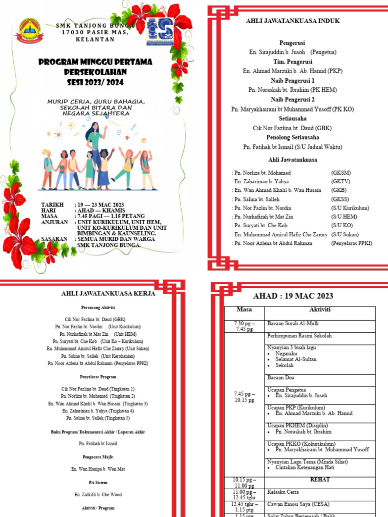 Buku Program Minggu Pertama Persekolahan | PDF