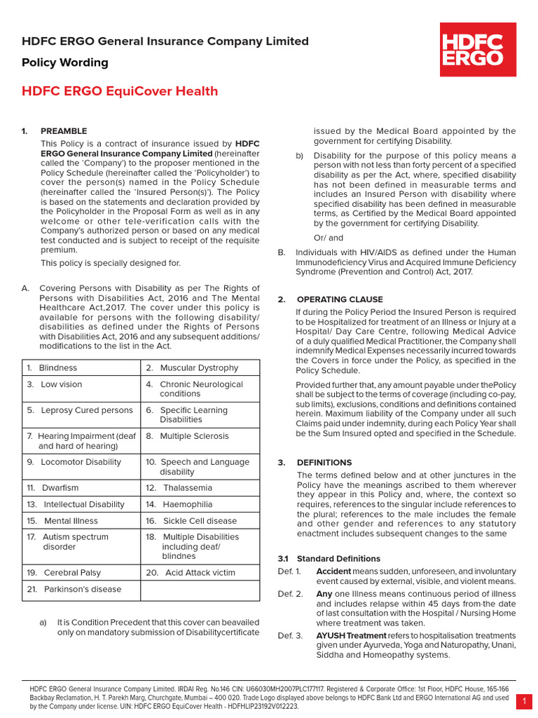 Inclusive Health Insurance Policy | PDF | Intensive Care Unit | Medicine