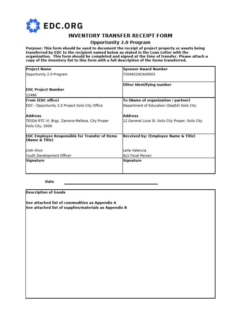 46-1 ITRF - Dep-Ed ALS Iloilo City | PDF | Economies