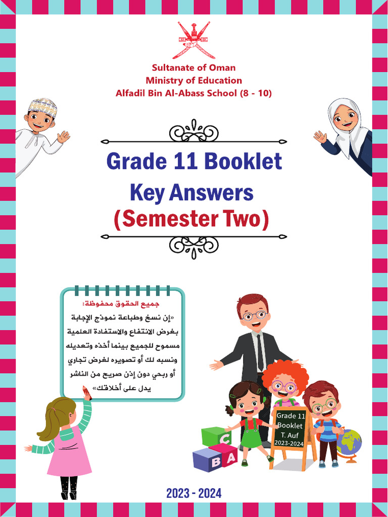 Key Answers Grade 11 Booklet Sem 02 2023-2024 | PDF