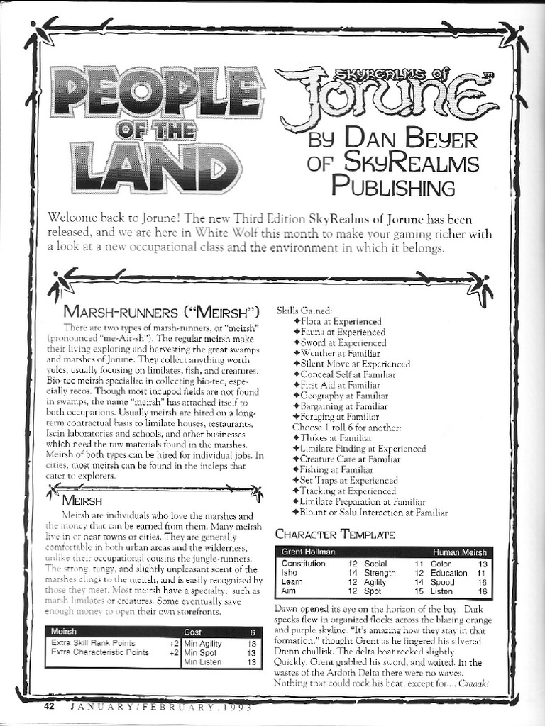 Sky Realms of Jorune People of The Land | PDF
