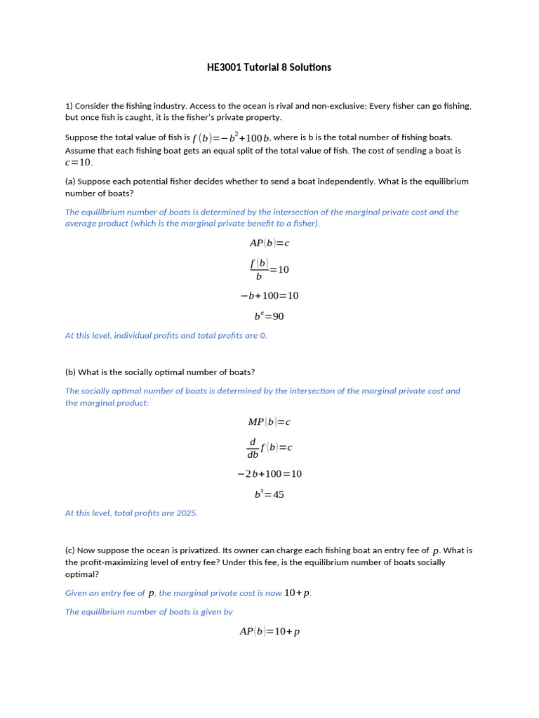 Tutorial 8 Solutions | PDF | Profit (Economics) | Business Economics Tutorial 8 Solutions | PDF | Profit (Economics) | Business Economics