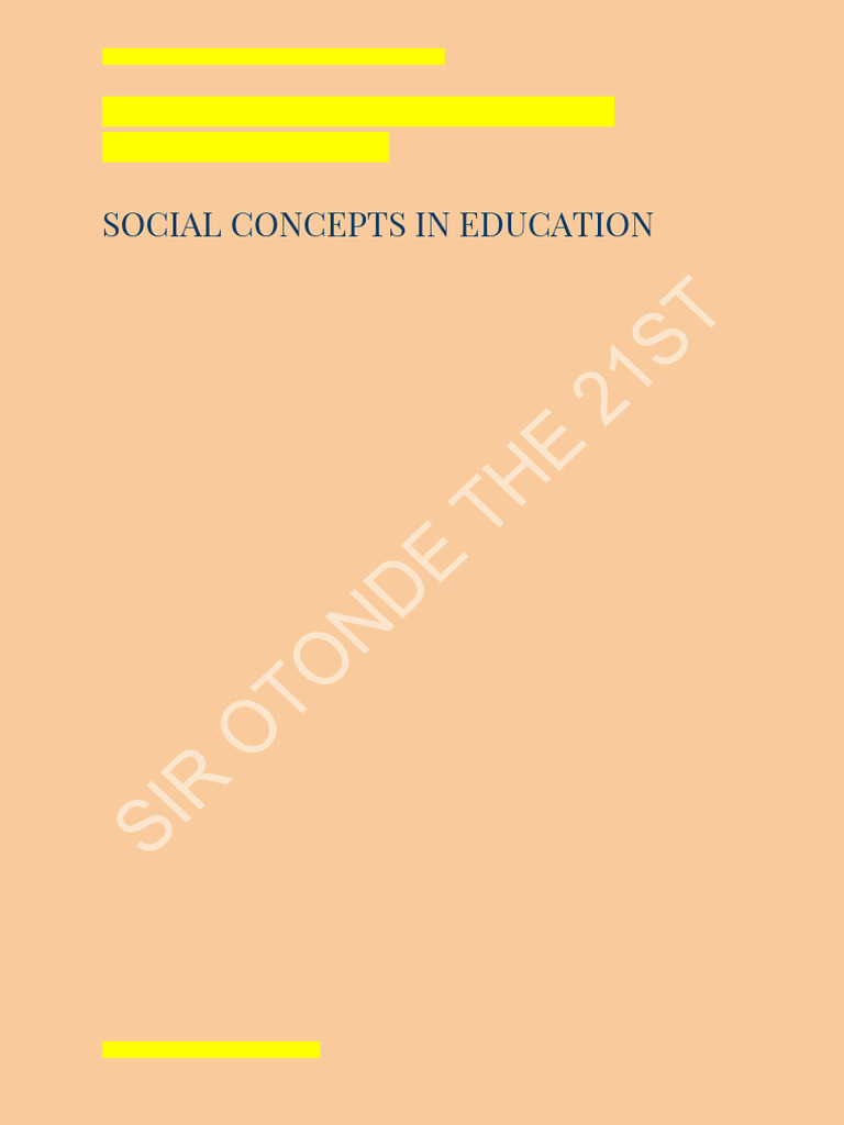 Efn 214 Simplified Notes by Sir Otnonde | PDF | Sociology | Teachers