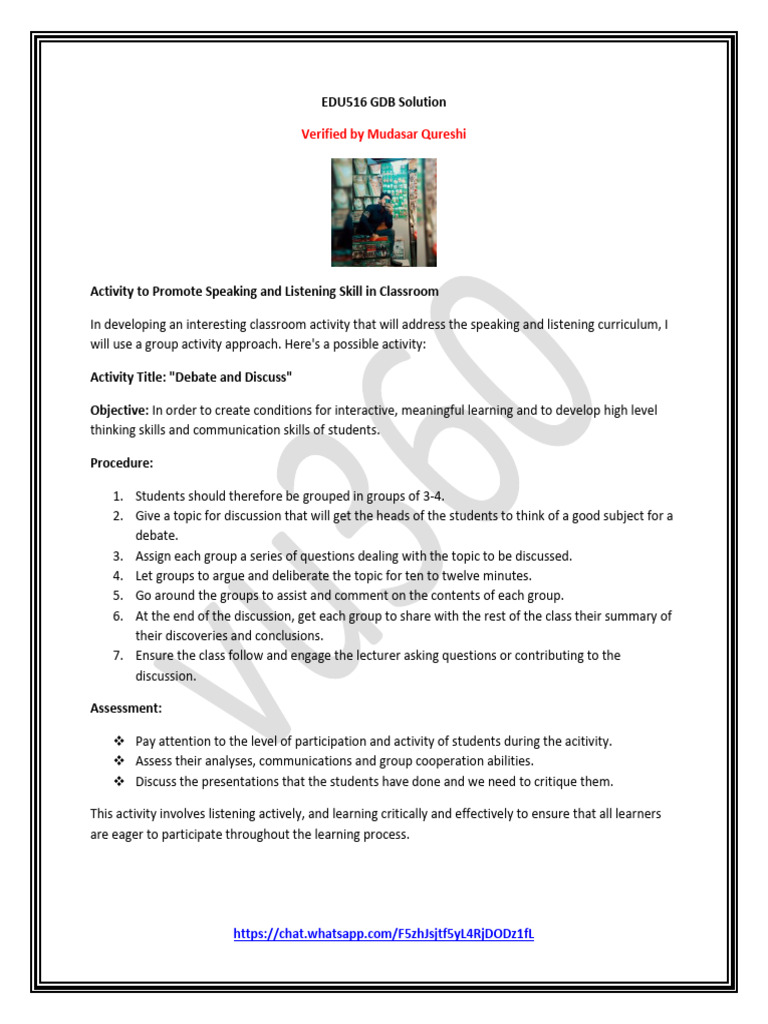 EDU516 GDB Solution Verified by Mudasar Qureshi | PDF