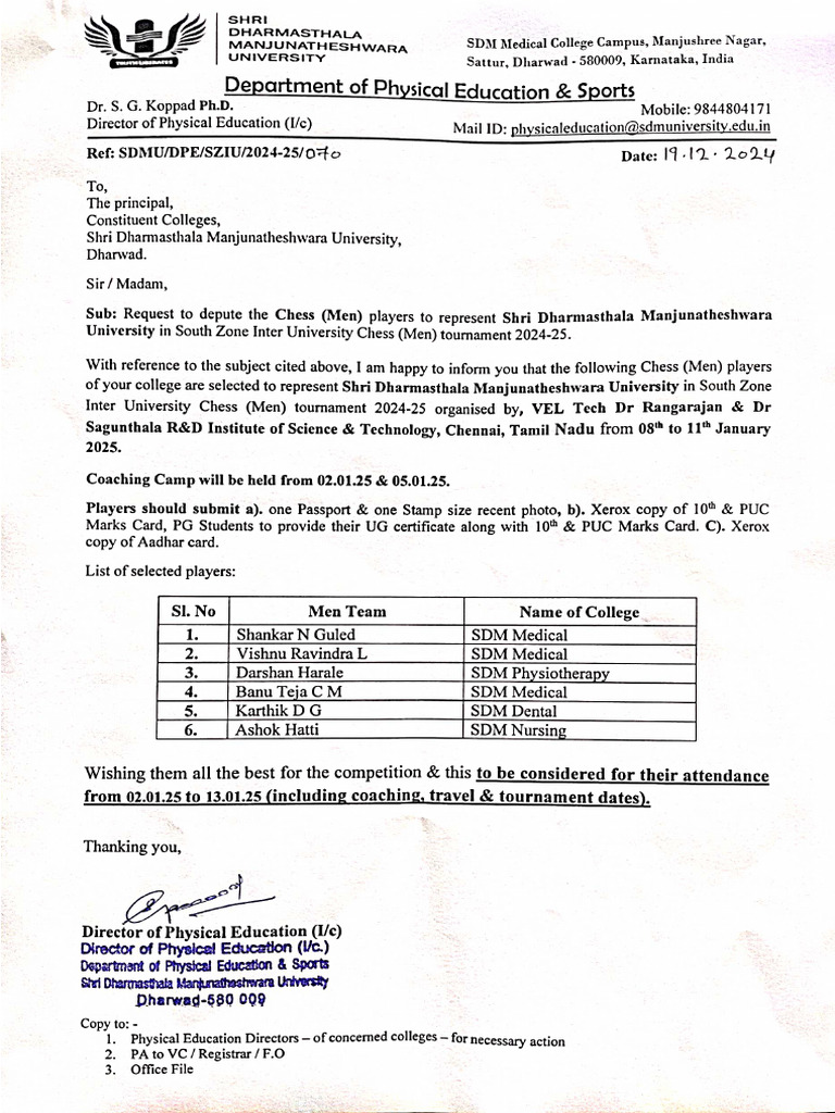 SDMU Chess Team | PDF