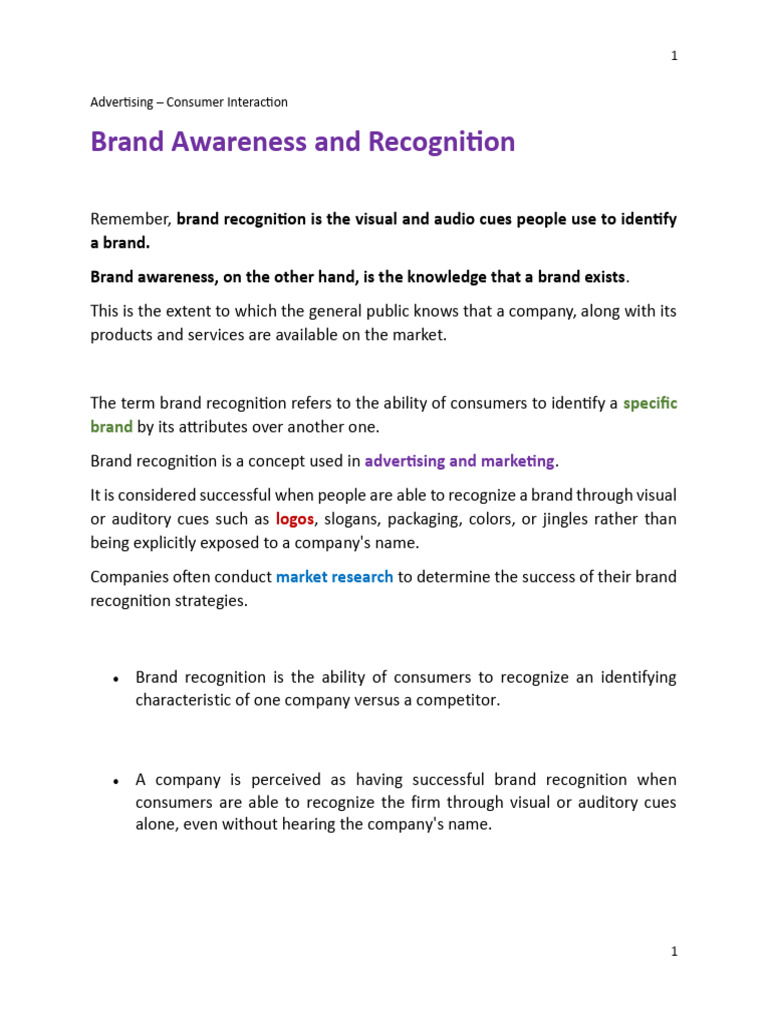 Advertising - Brand Recognition PDF | PDF | Brand | Business Process