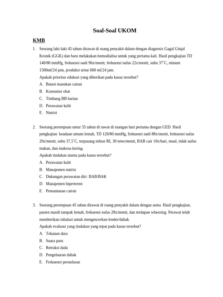 Soal Ukom 04012025 | PDF