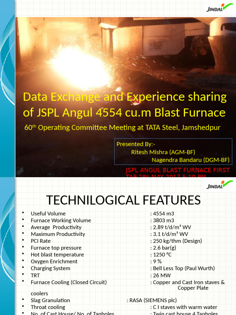 Data Exchange-JSPL ANGUL For 60th OCM - Format | PDF | Blast Furnace ...