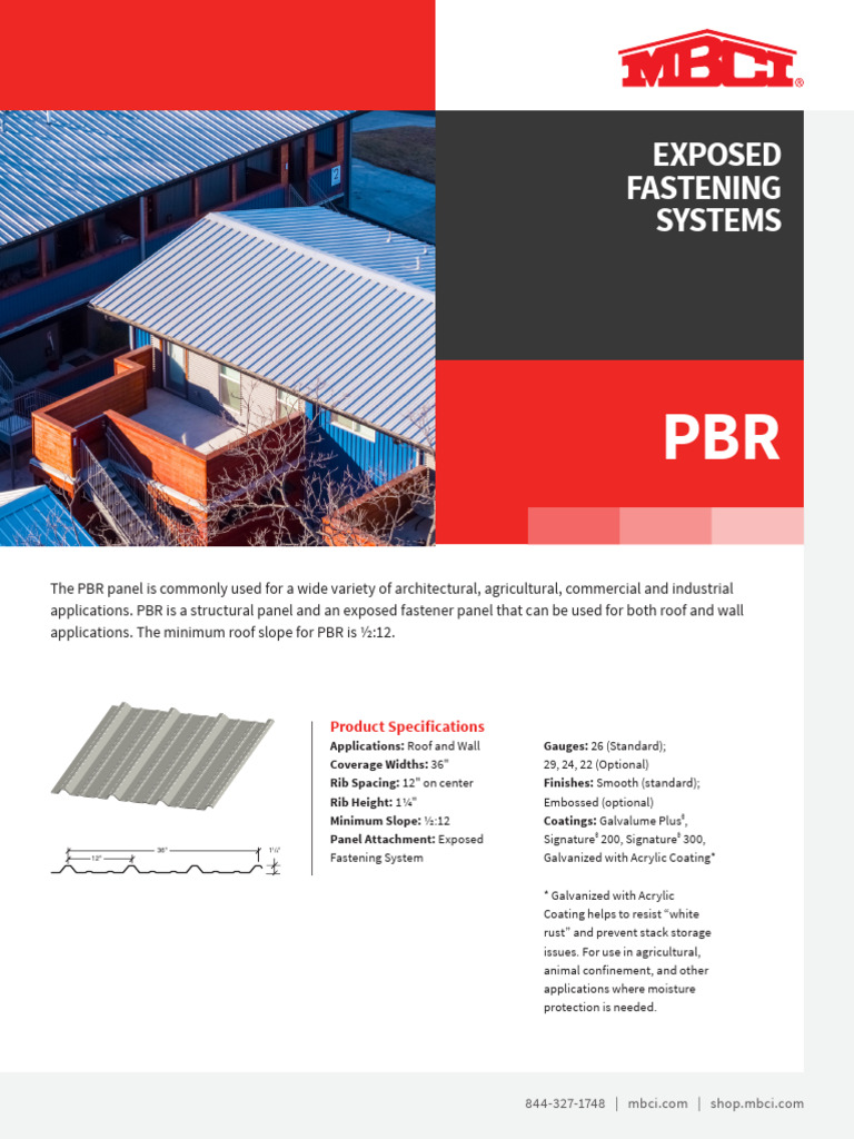 PBR Panel Specifications and Applications | PDF | Building Materials ...