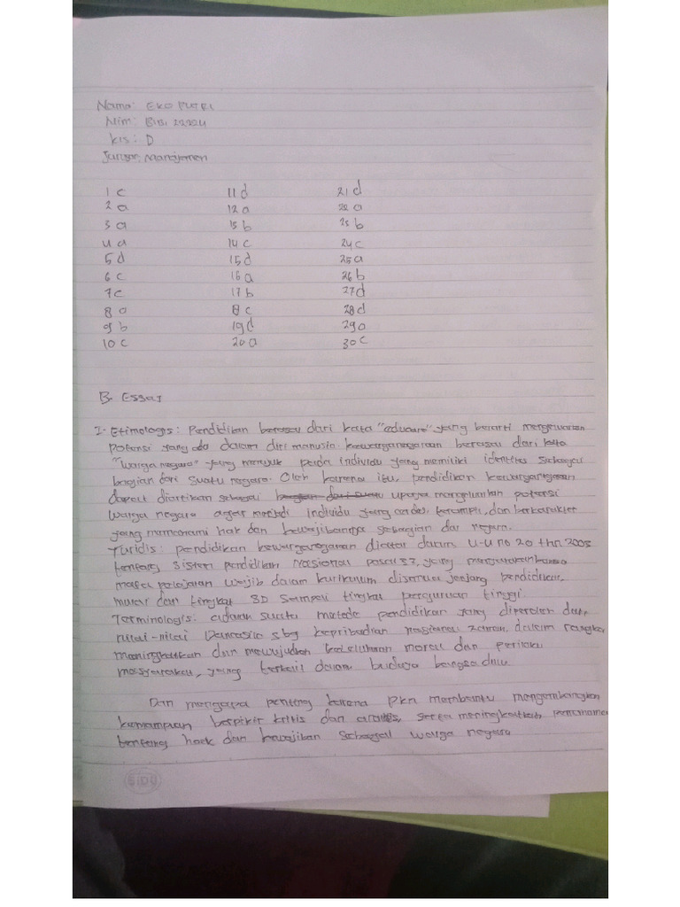 Eko Putri - B1B1 22224 - Manajemen D | PDF