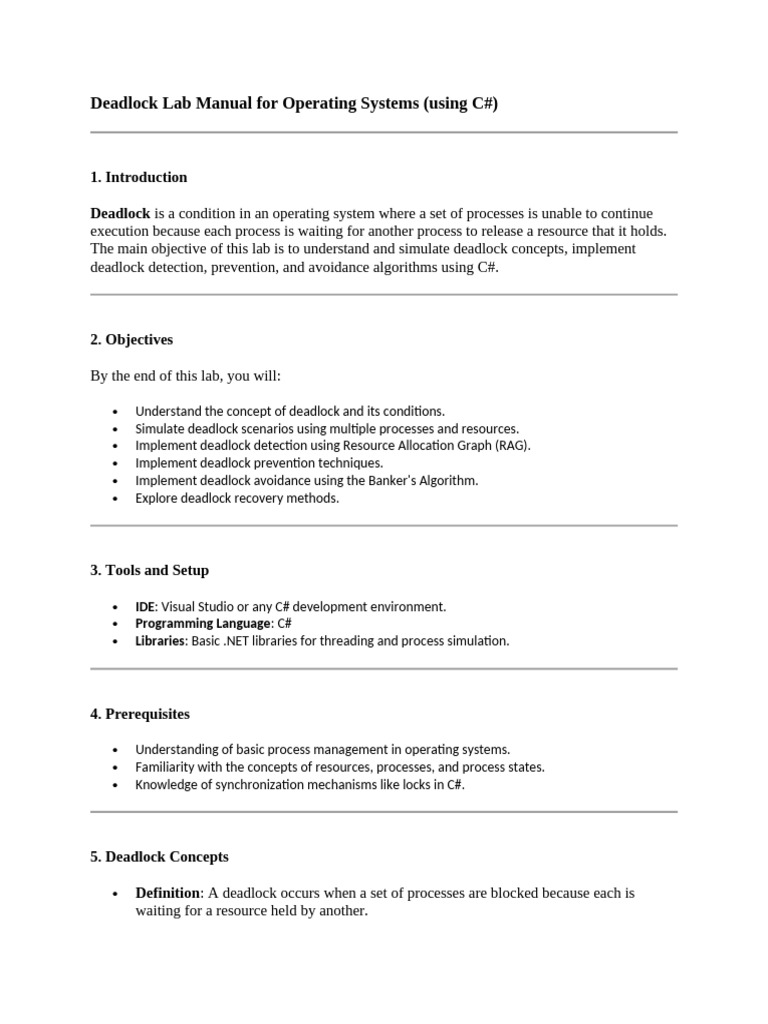 Deadlock Simulation and Prevention in C# | PDF | Concurrent Computing ...