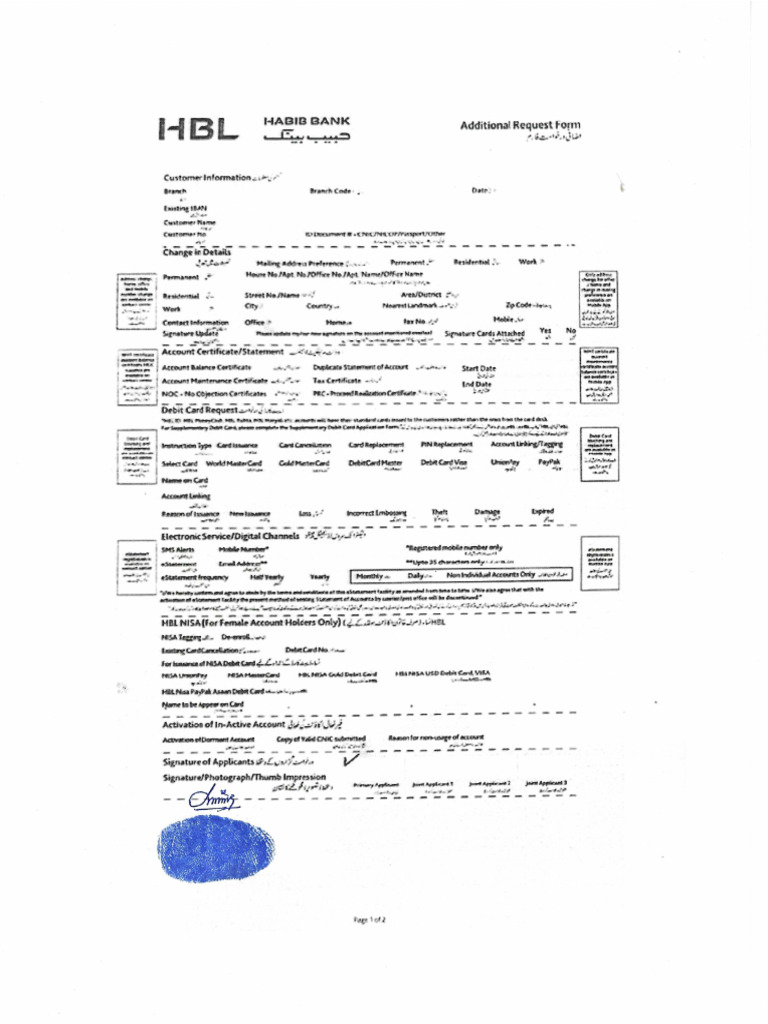 Signed Additional Form HBL | PDF