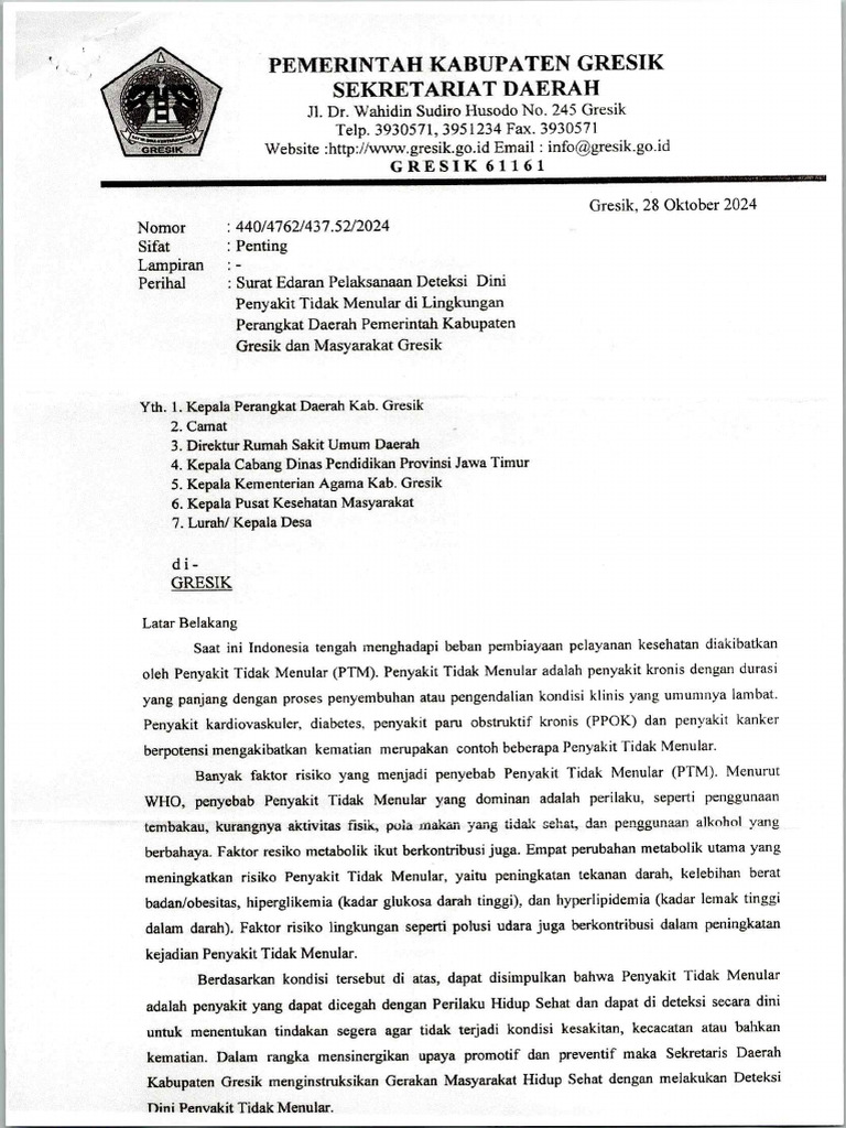 SE Deteksi Dini PTM | PDF