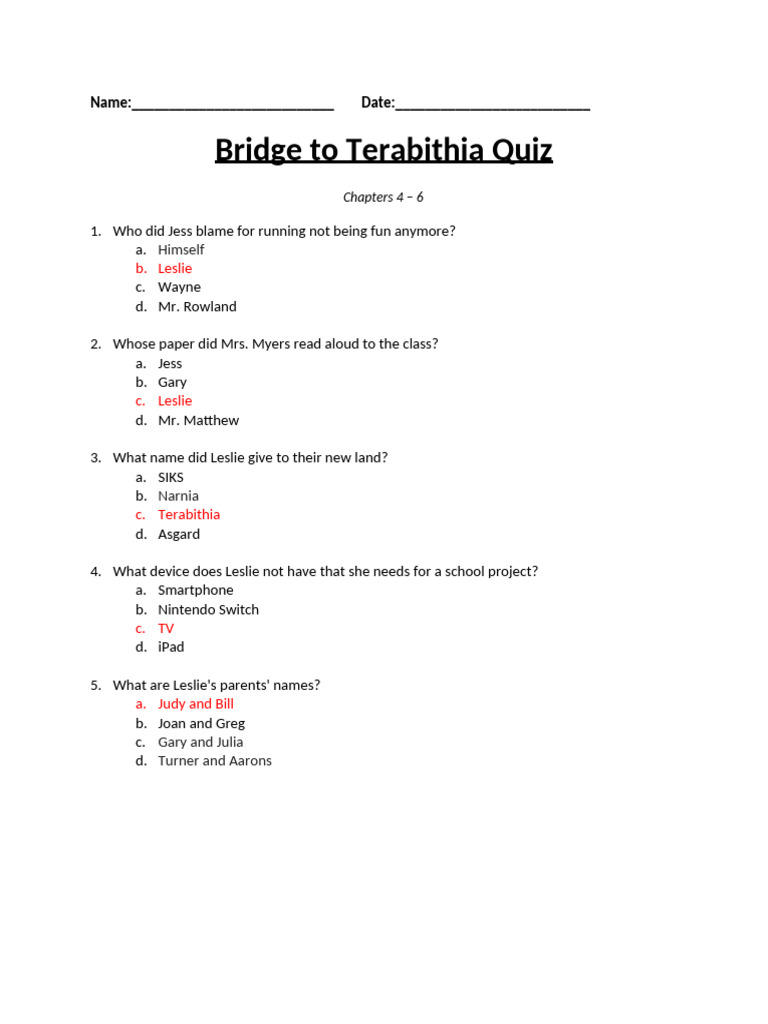 BtT Quiz Ch 4 - 6 AK | PDF