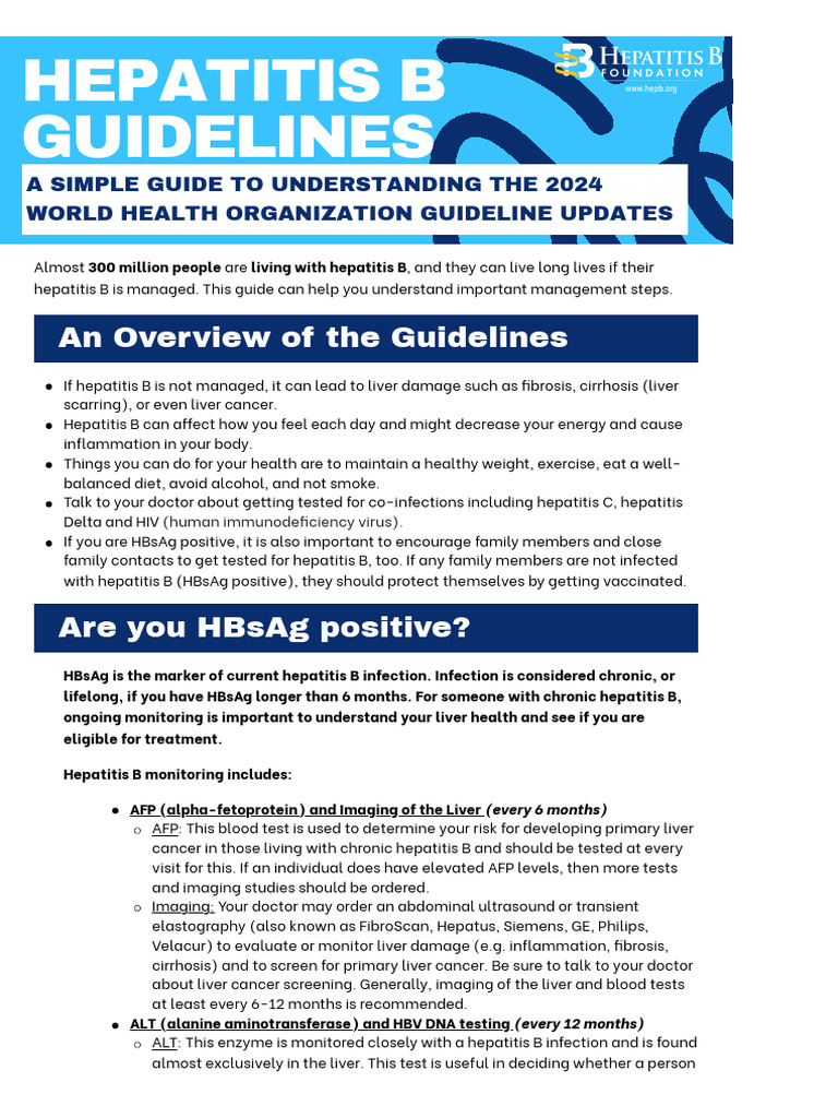 WHO Treatment Guidelines Final Simplified | PDF | Hepatitis | Hepatitis B