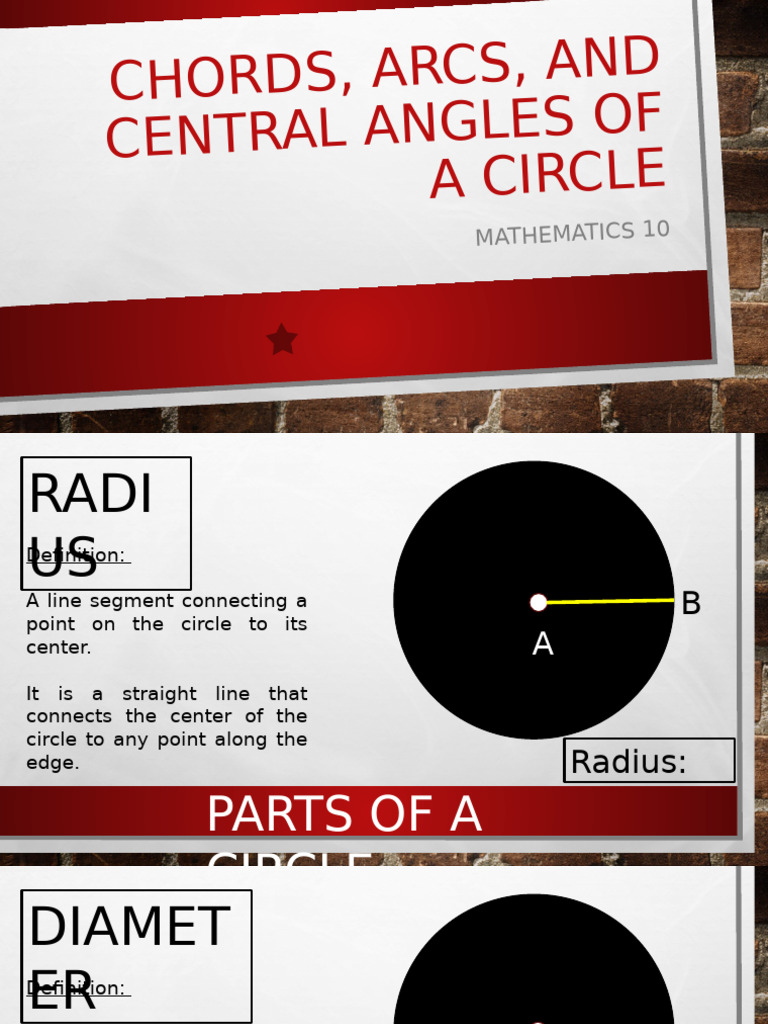 Chords Arcs and Central Angles of a Circle | PDF