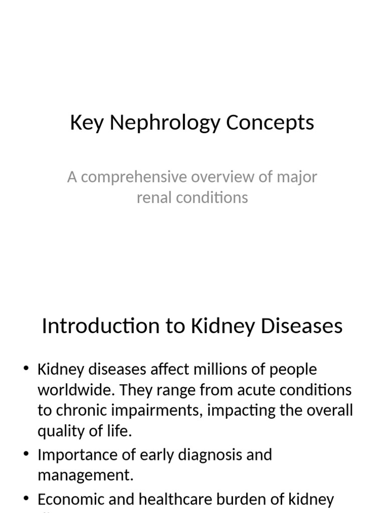 Essential Nephrology Concepts Overview | PDF | Chronic Kidney Disease ...