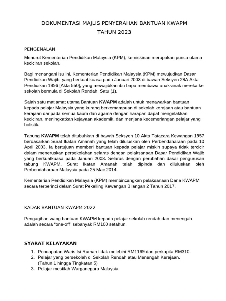 Dokumentasi Penyerahan Kwapm 2024 | PDF