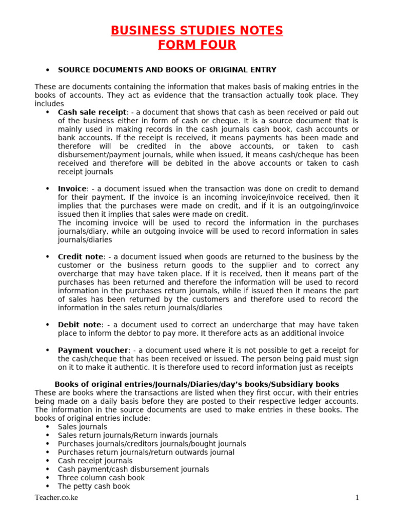 business working notes | PDF | Debits And Credits | Expense