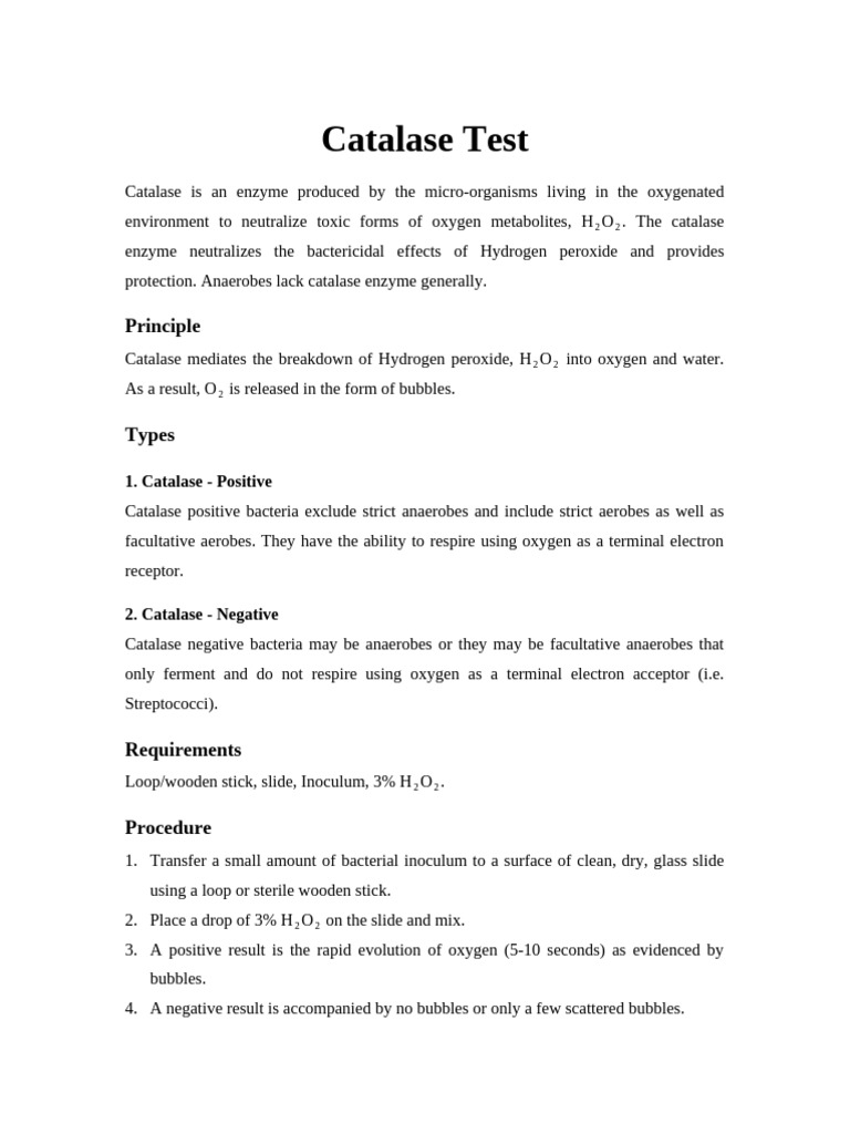 catalase test | PDF