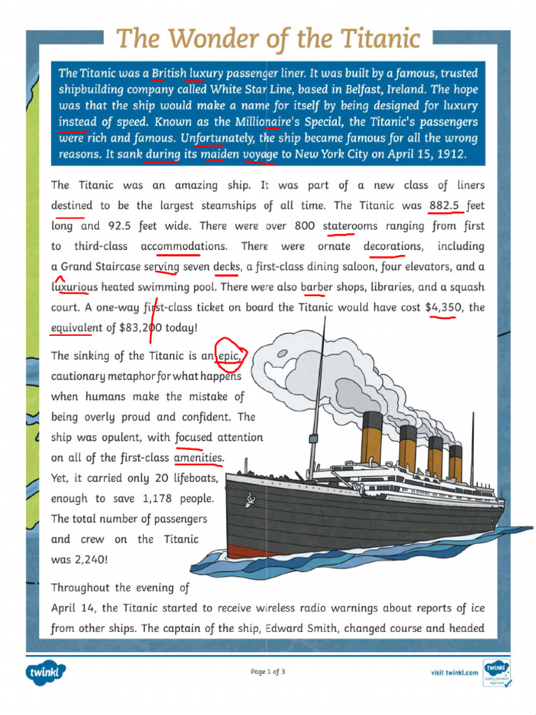 Titanic Reading | PDF