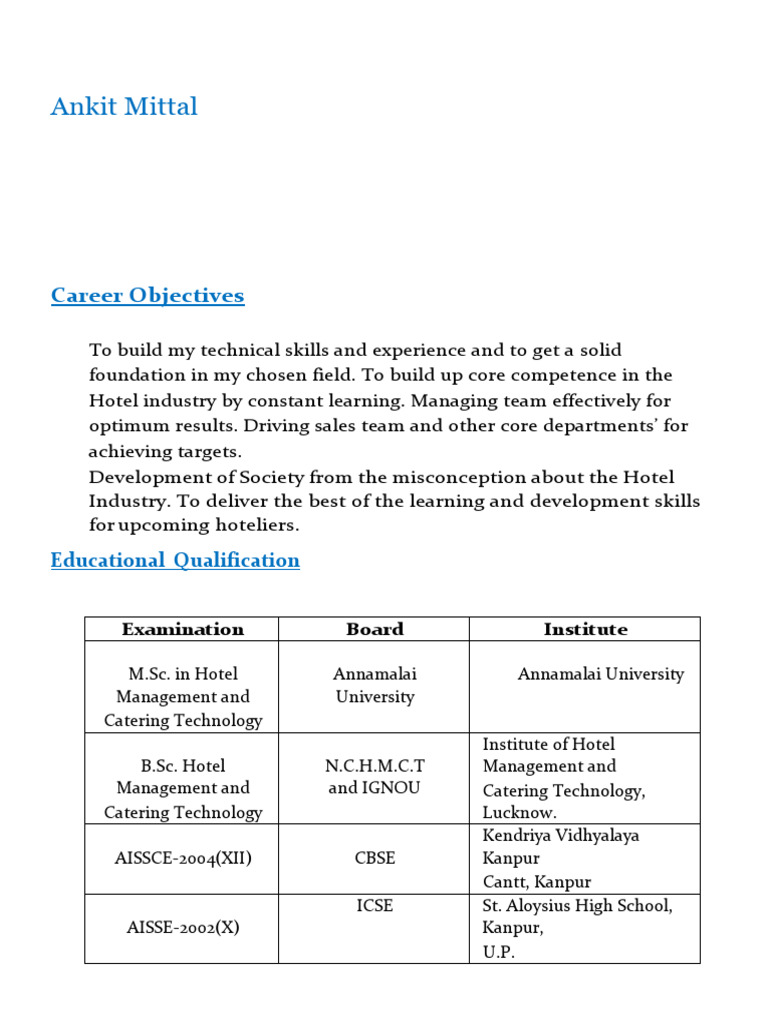 Ankit Mittal 2023-2 | PDF | Chef | Foodservice