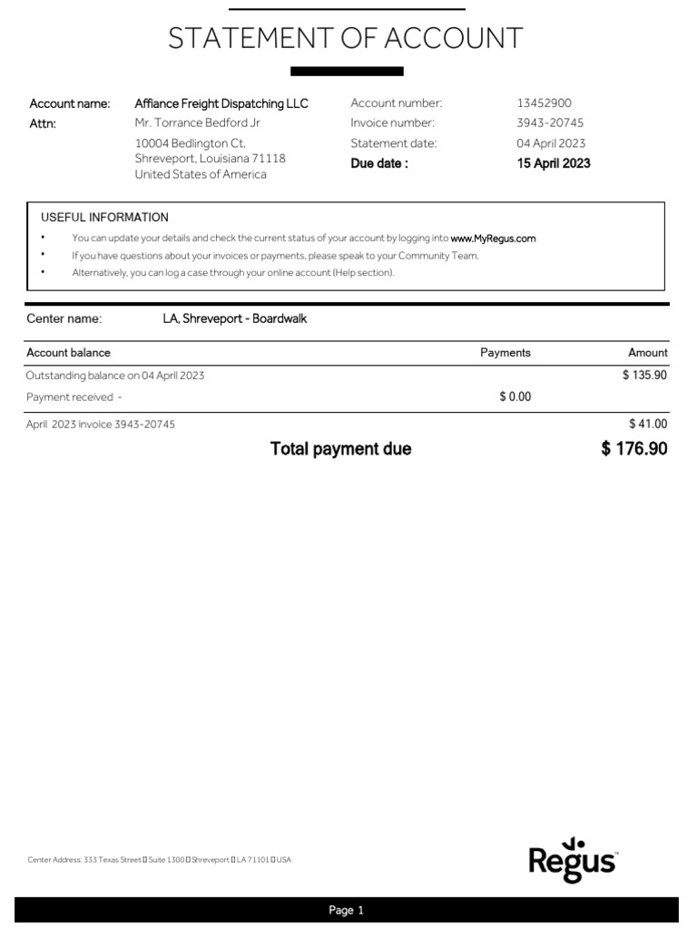 Regus Invoice | PDF | Credit Card | Payments