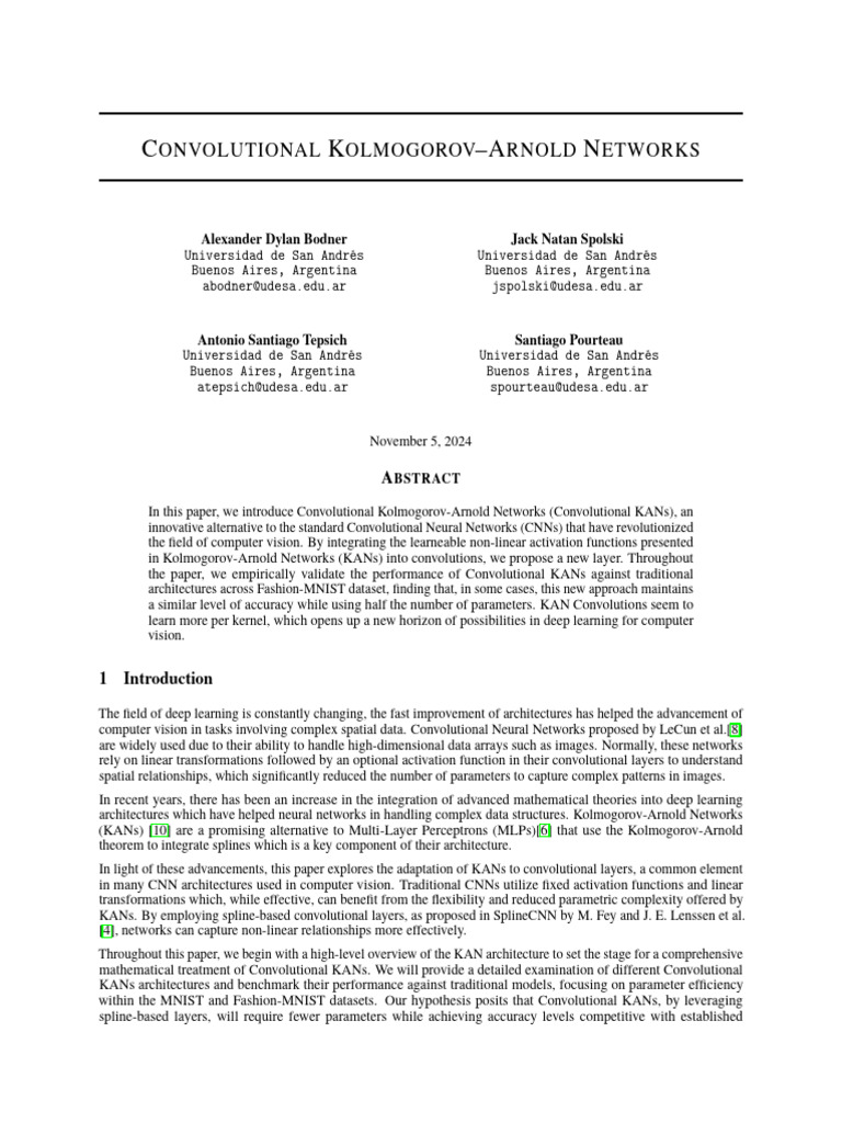 CNV_KAN | PDF | Artificial Neural Network | Deep Learning