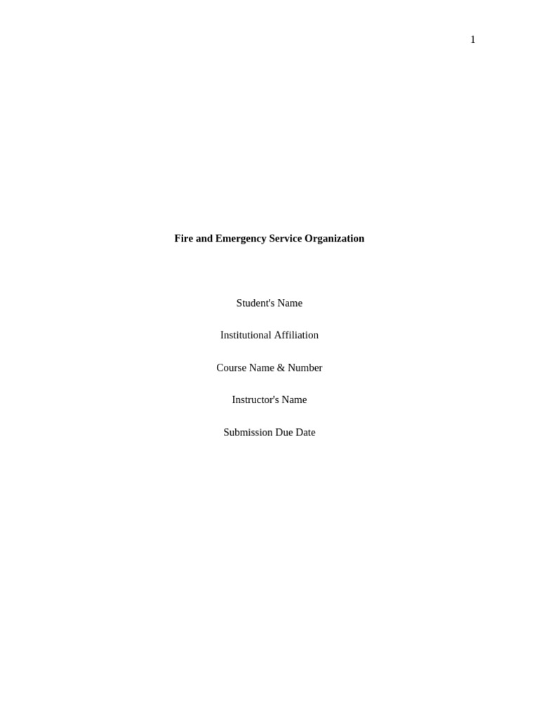 Fire and Emergency Service Organization | PDF | Emergency | Emergency ...