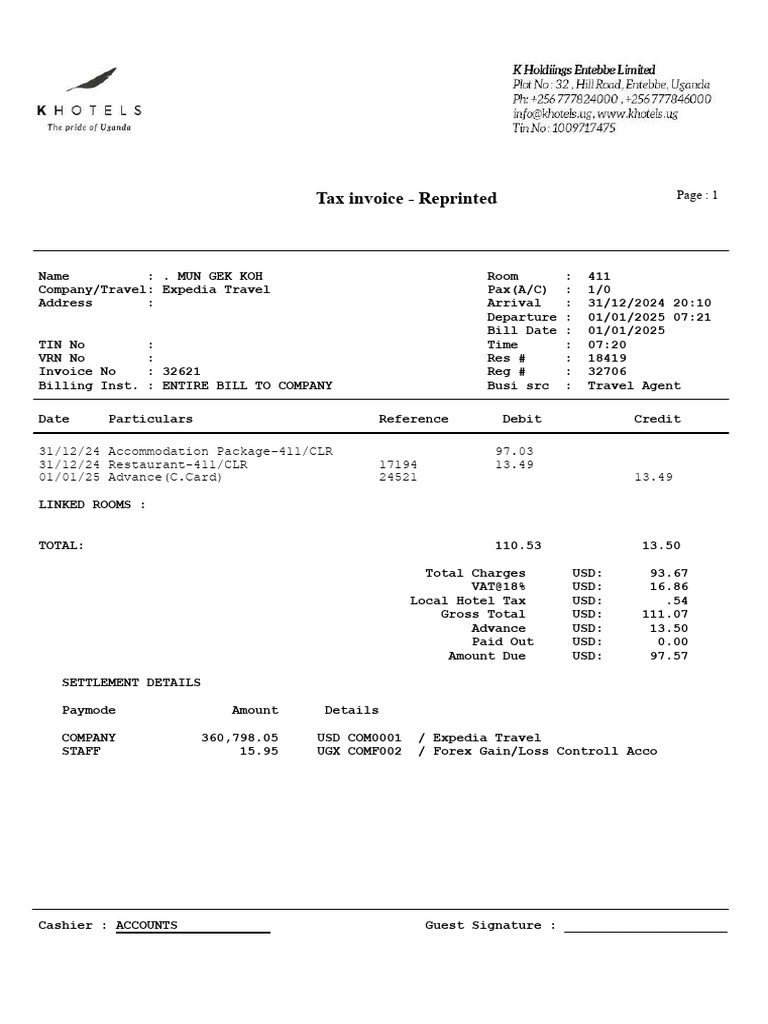 Tax Invoice - Reprinted | PDF