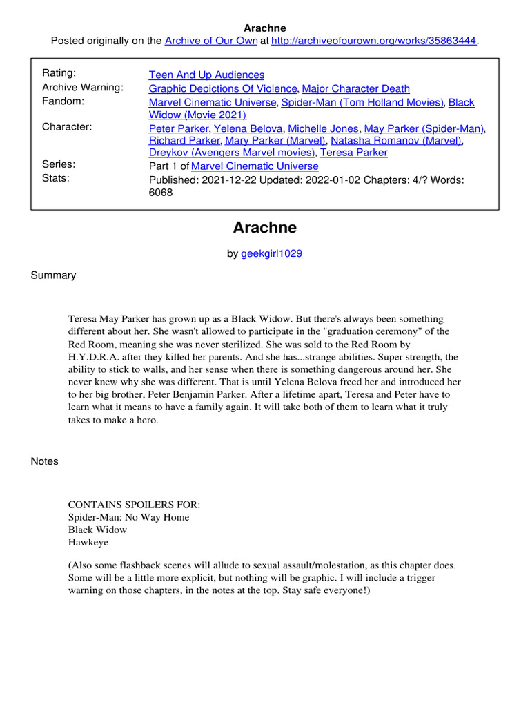 Arachne | PDF | Spider Man