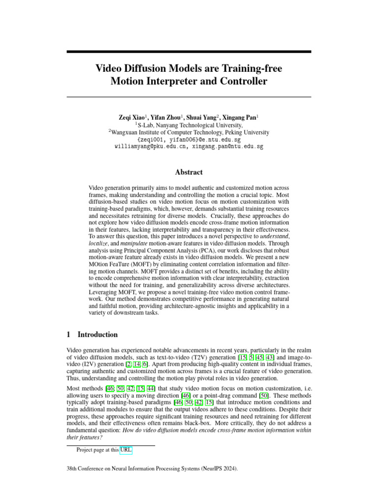 Video Diffusion Models Are Training-Free Motion Interpreter and ...