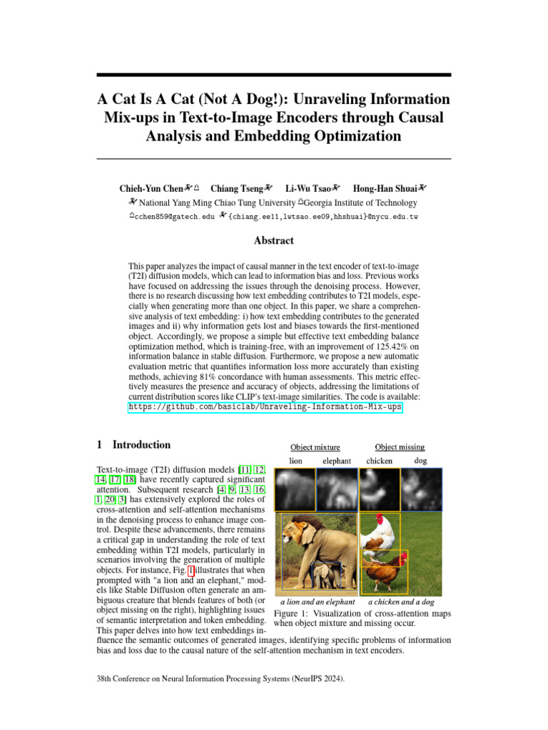 A Cat Is A Cat (Not A Dog!) - Unraveling Information Mix-Ups in Text-To ...