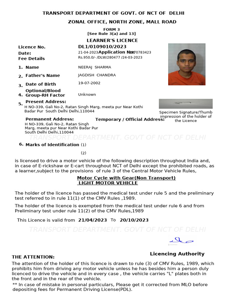 learning | PDF | Driver's License | Road Transport