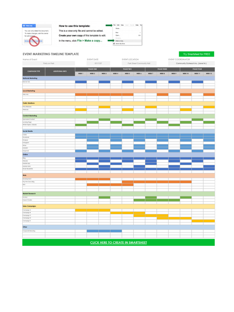 IC-Event-Marketing-Timeline-Template_Google_Sheets | PDF | Websites ...