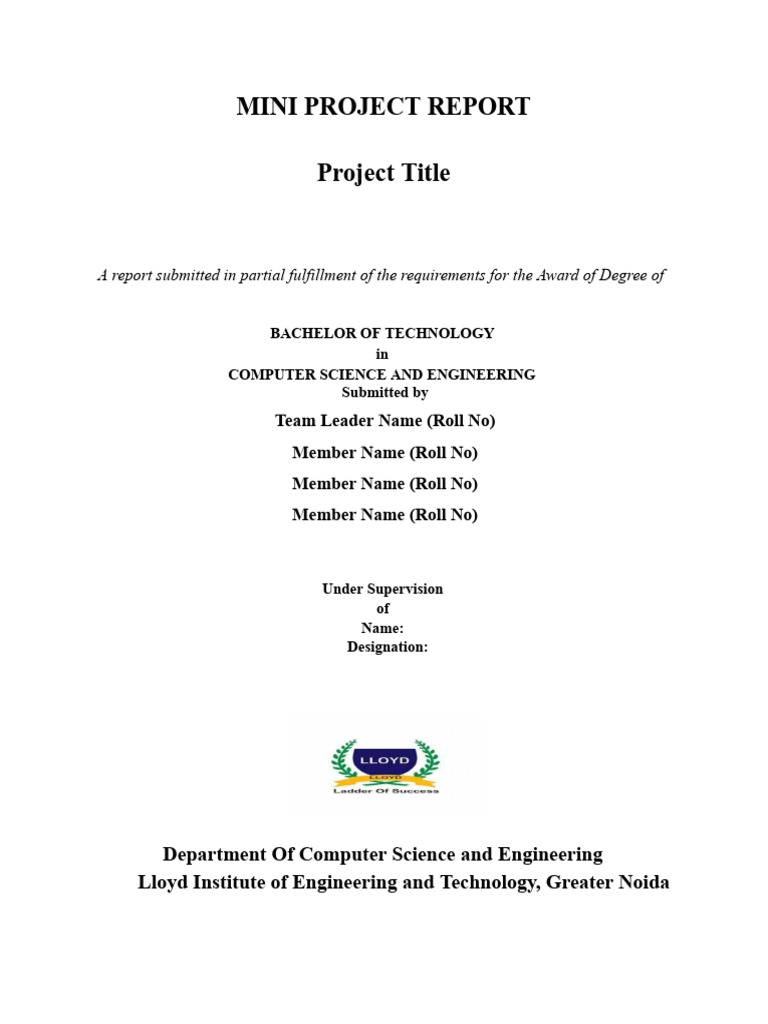 Mini-Project-Report-sample.docx | PDF | Databases | Sql