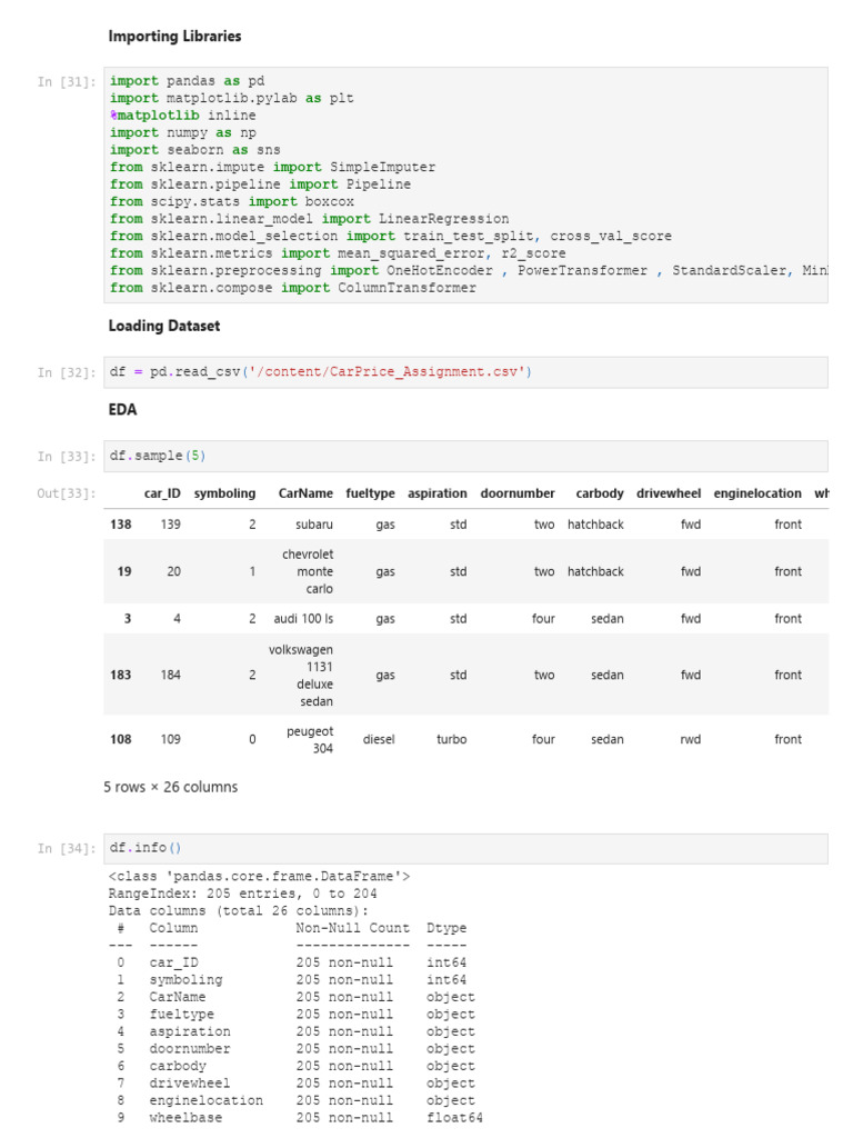 Car Price Prediction Using ML | PDF | Mean Squared Error | Coefficient Of Determination