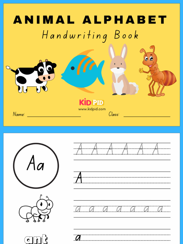 Alphabet Animals Handwriting Book | PDF