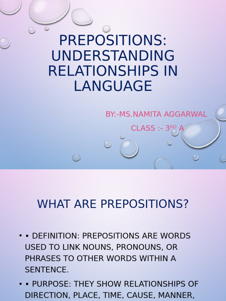 Understanding Prepositions in Language | PDF