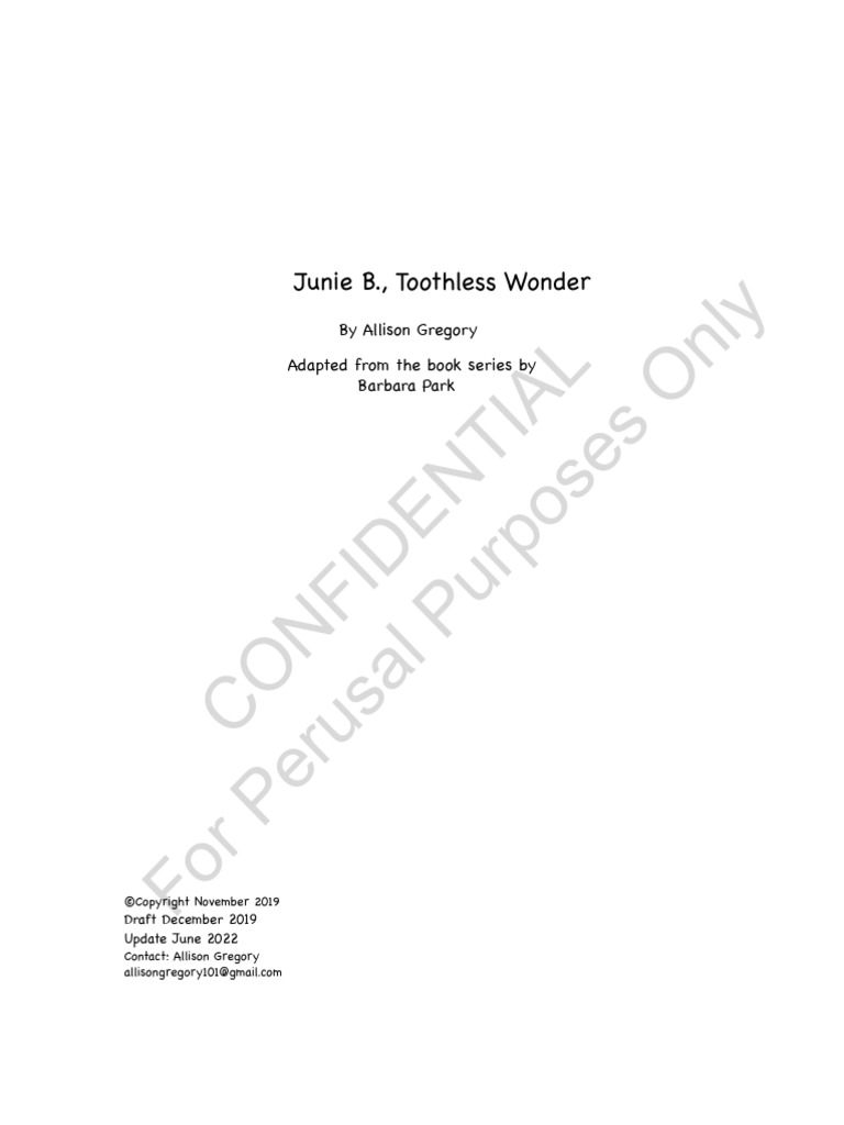 Junie B Toothless Wonder | PDF
