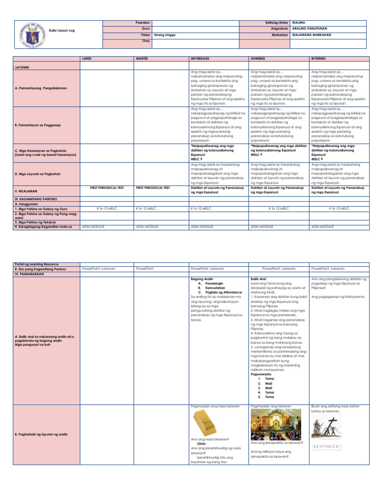 DLL AP 5 W1-Q2 | PDF