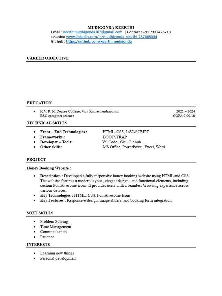 keerthi ATS resume | PDF