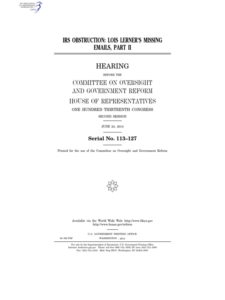 CHRG 113hhrg89596 | PDF | Internal Revenue Service | Government