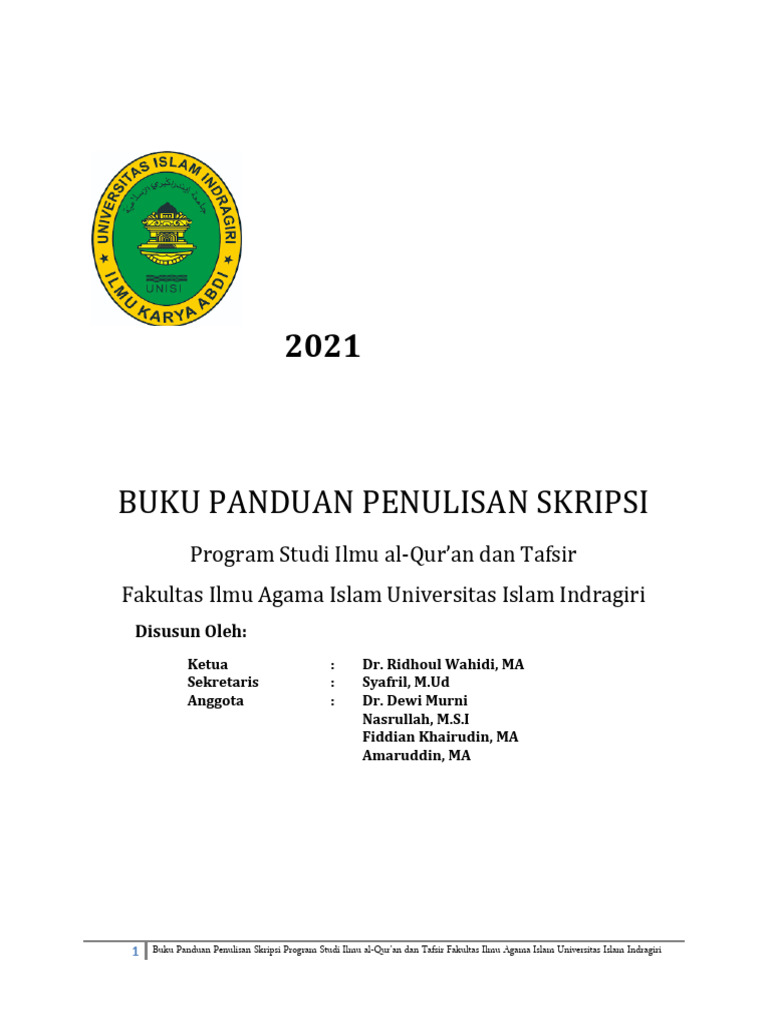 Panduan Penulisan Skripsi IAT | PDF
