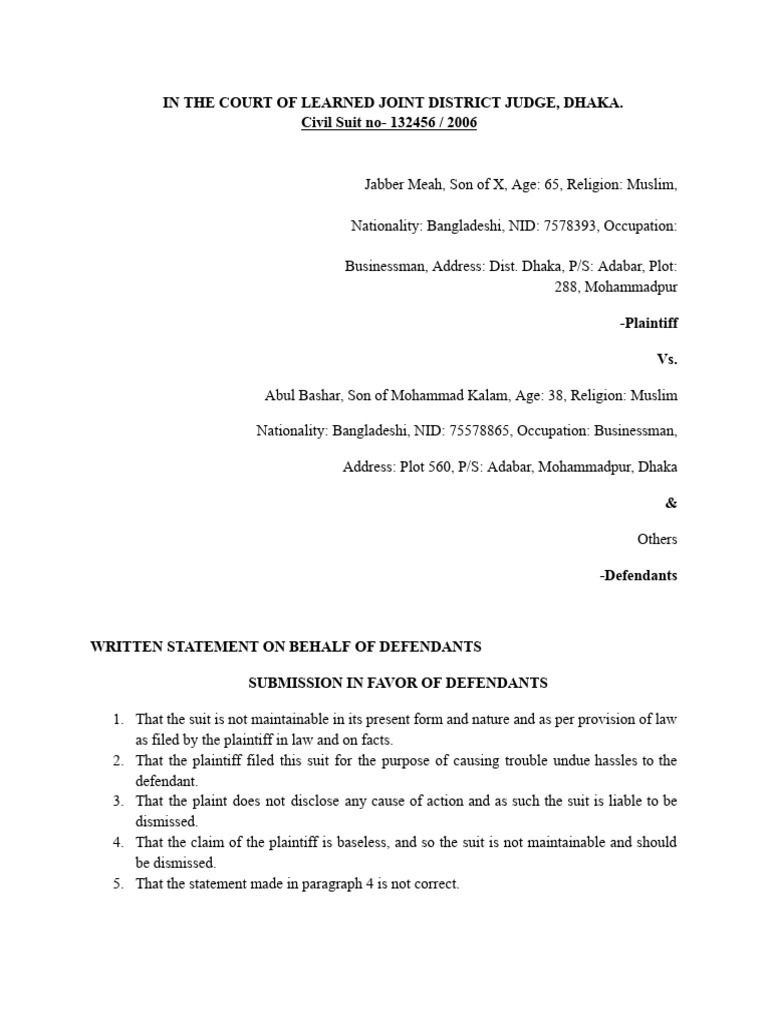 Legal Defense in Property Dispute | PDF | Lawsuit | Private Law