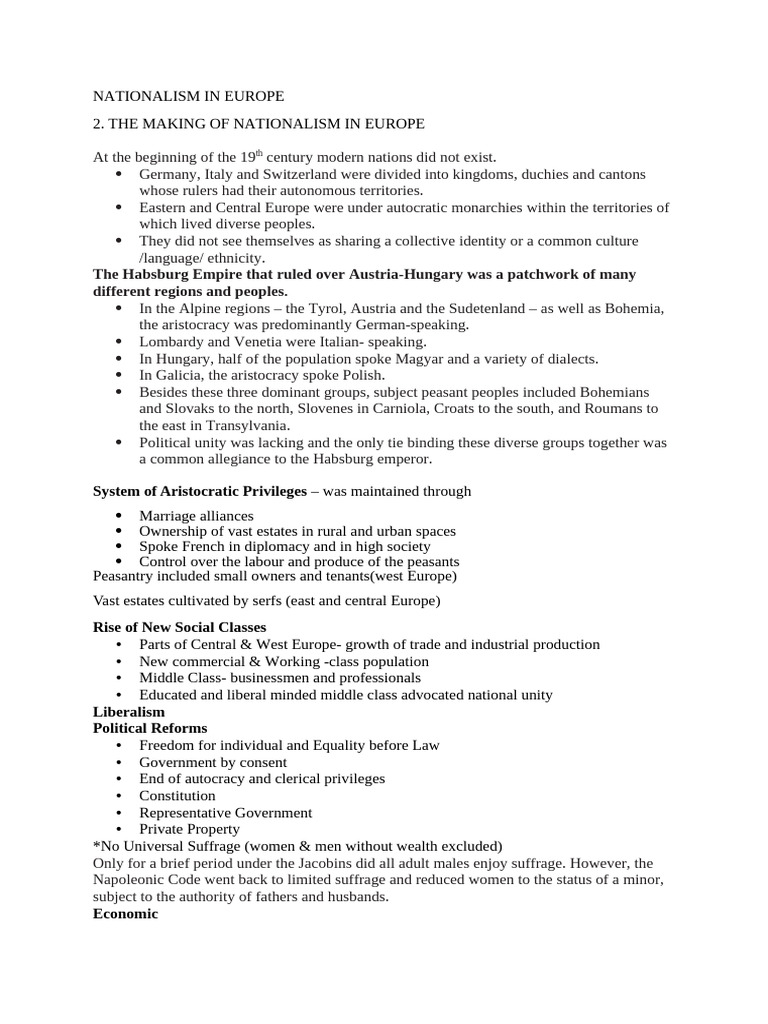 Nationalism in Europe 2-1 | PDF | Austria Hungary | Nationalism