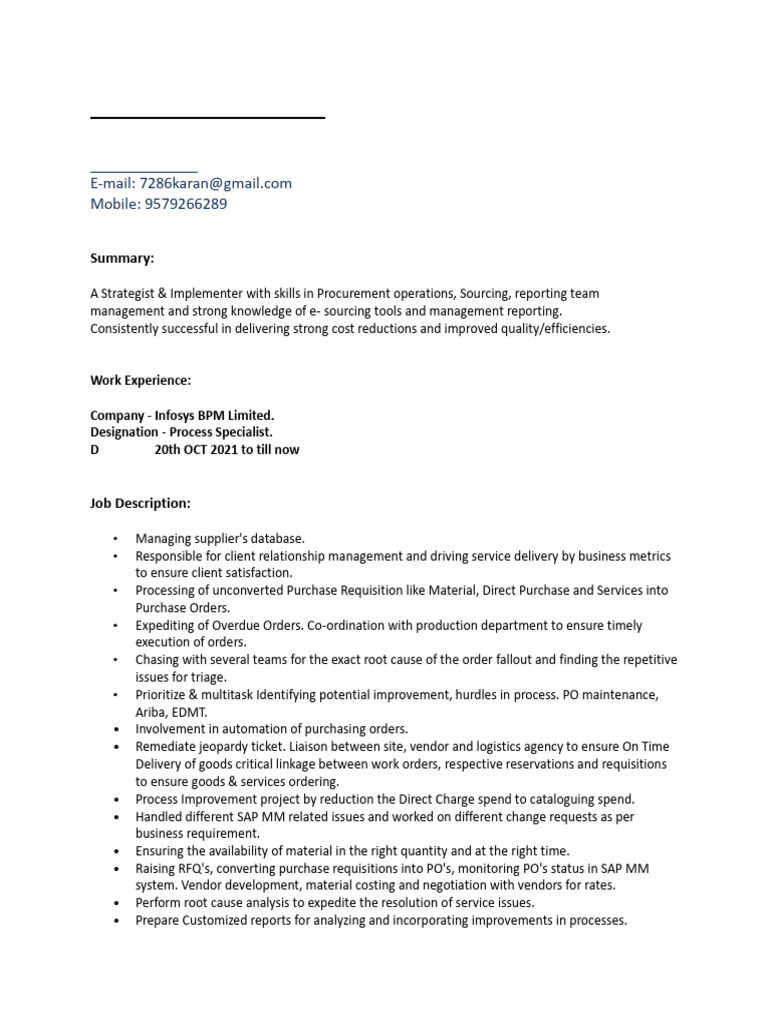 Karan Resume (1) | PDF | Business