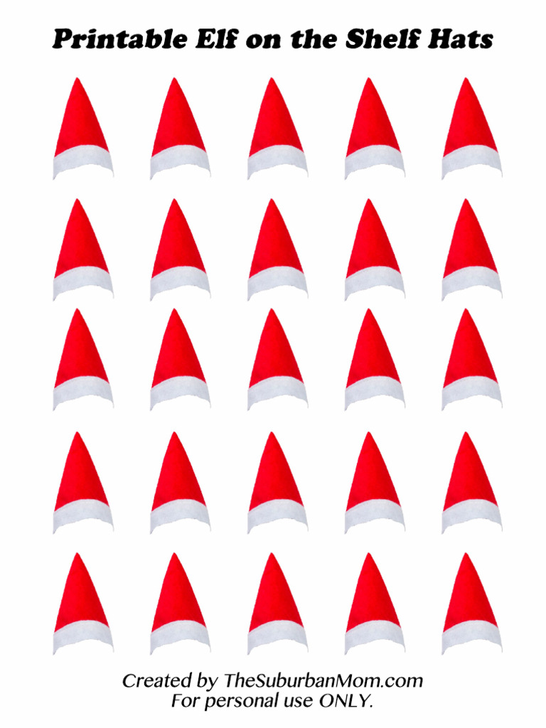 Printable Elf on the Shelf Hats | PDF